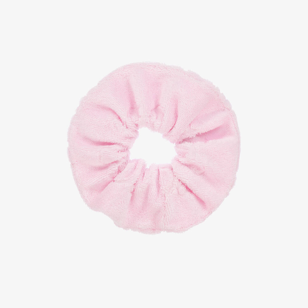 A Dee - Girls Pale Pink Towelling Hair Scrunchie | Childrensalon