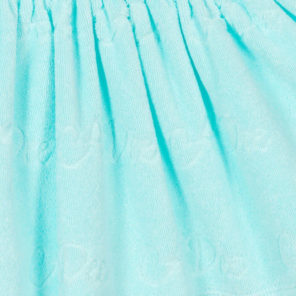 A Dee - Girls Turquoise Blue Towelling Dress | Childrensalon