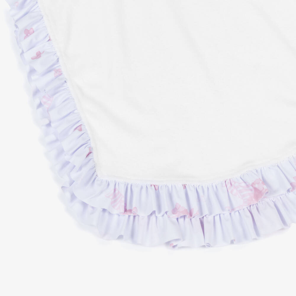 A Dee - Girls White Hooded Terry Poncho Towel | Childrensalon