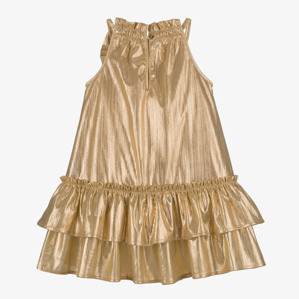 Angel's Face - Girls Metallic Gold Lamé Dress | Childrensalon