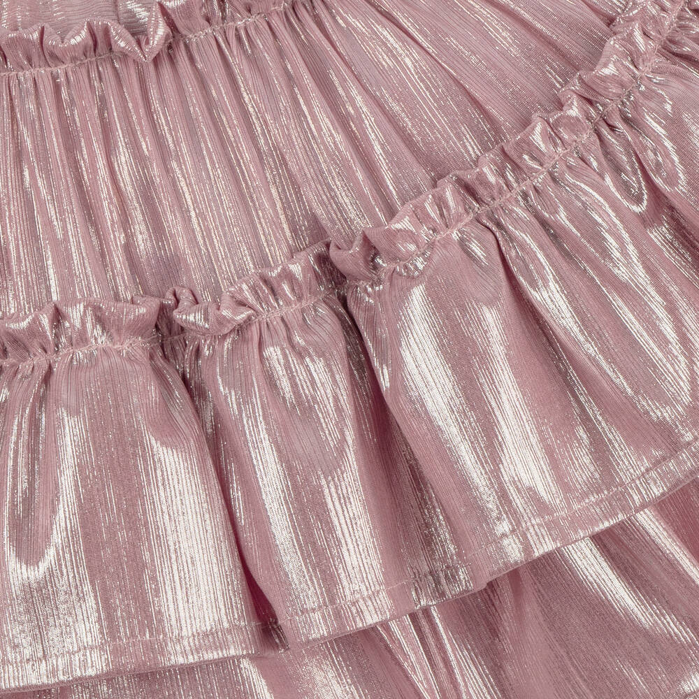 Angel's Face - Girls Metallic Pink Lamé Skirt | Childrensalon