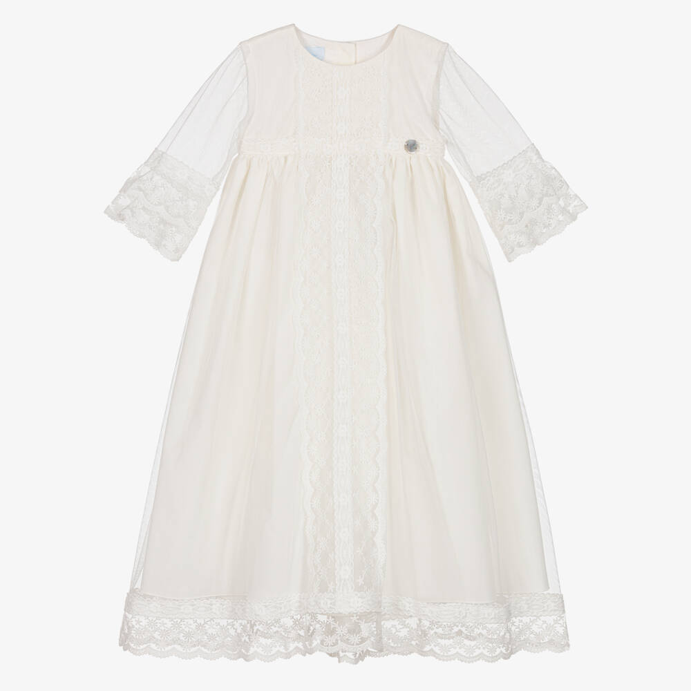 Artesanía Granlei - Baby Ivory Tulle & Lace Ceremony Gown | Childrensalon