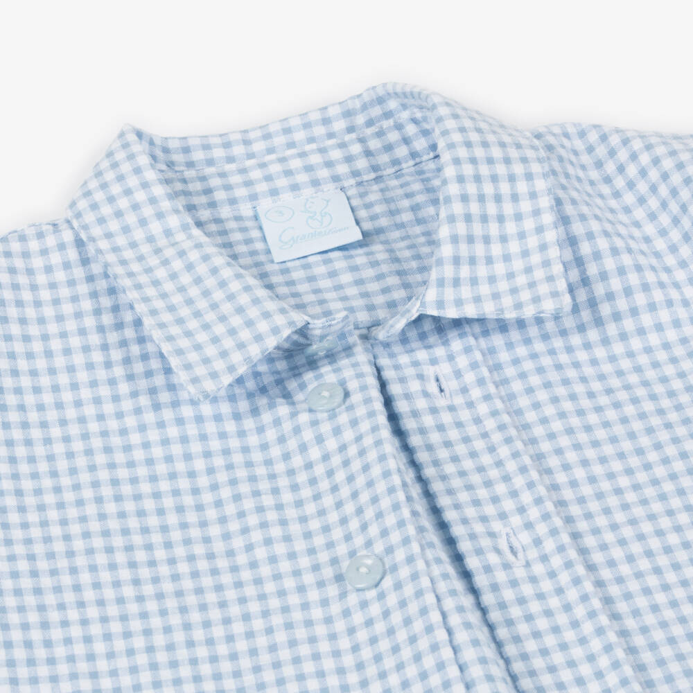 Artesanía Granlei - Boys Blue & White Cotton Shorts Set | Childrensalon