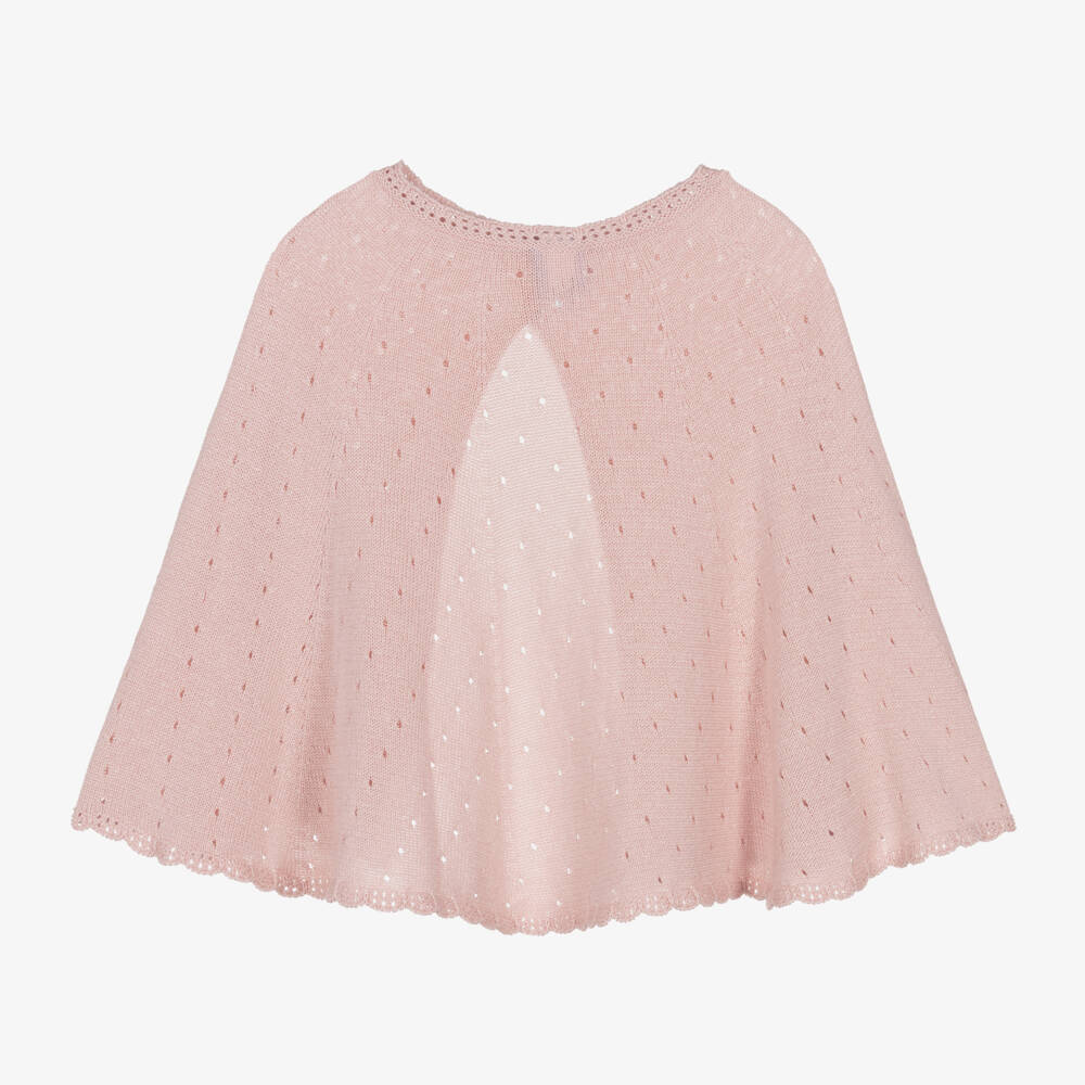 Artesanía Granlei - Girls Pink Knitted Cape | Childrensalon