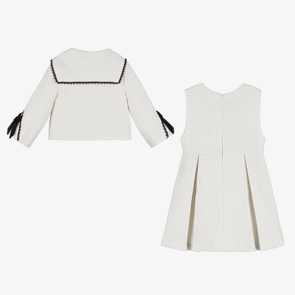 Beau KiD - Girls Sparkly Ivory Tweed Dress Set | Childrensalon