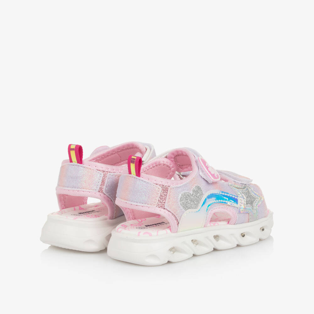 Beppi - Girls Pink Glitter Light-Up Sandals | Childrensalon