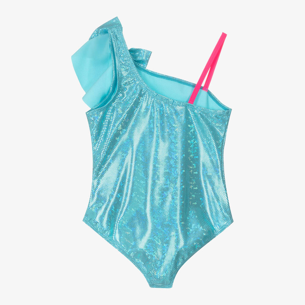 Billieblush - Girls Blue Metallic Swimsuit | Childrensalon