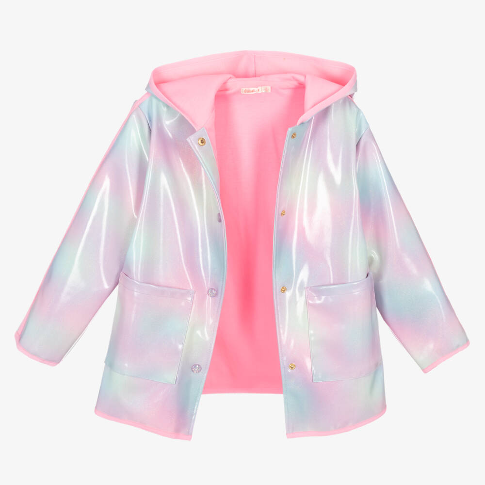 Billieblush - Girls Blue & Purple Glittery Raincoat | Childrensalon