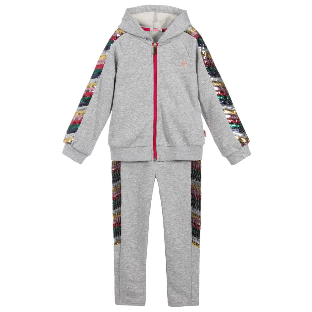 Billieblush - Girls Grey Sequin Tracksuit | Childrensalon