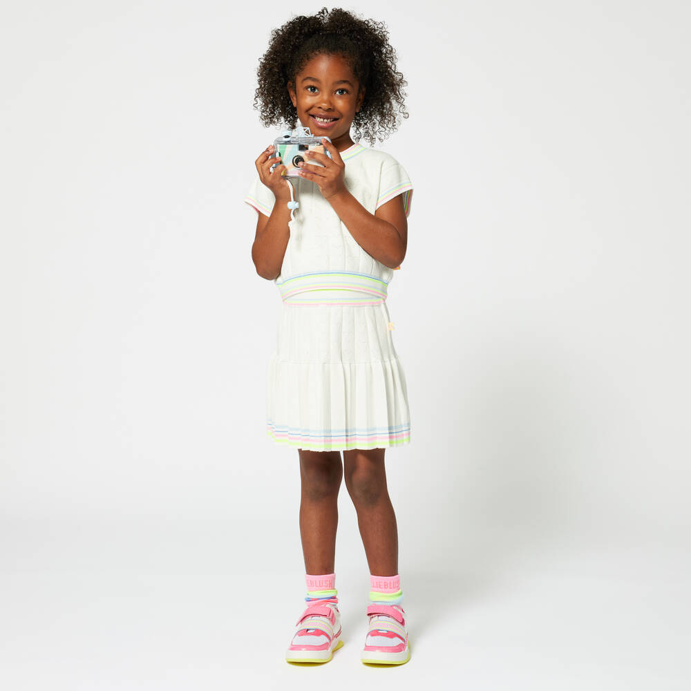 Billieblush - Girls Ivory Pointelle Knit Skirt | Childrensalon