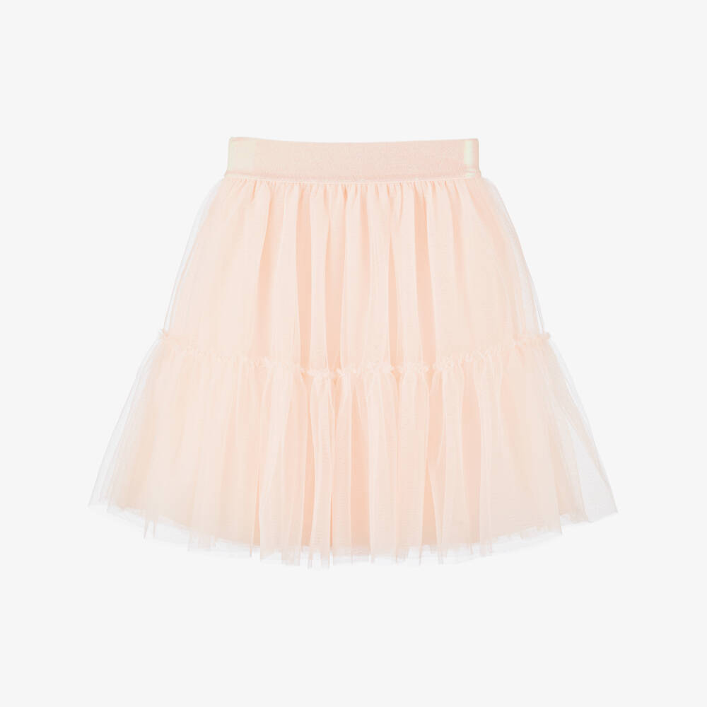 Billieblush - Girls Pale Pink Glitter Tulle Skirt | Childrensalon