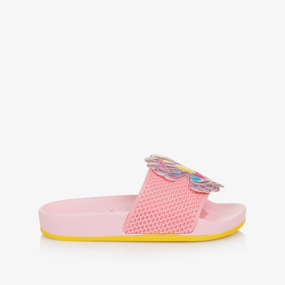 Billieblush - Girls Pink Iridescent Shell Sliders | Childrensalon
