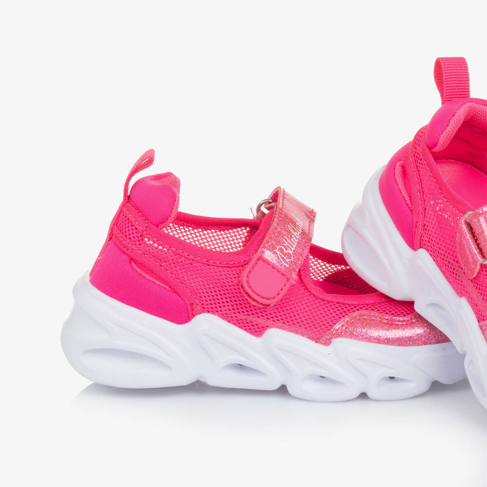 Billieblush - Girls Pink Mesh Light-Up Trainers | Childrensalon