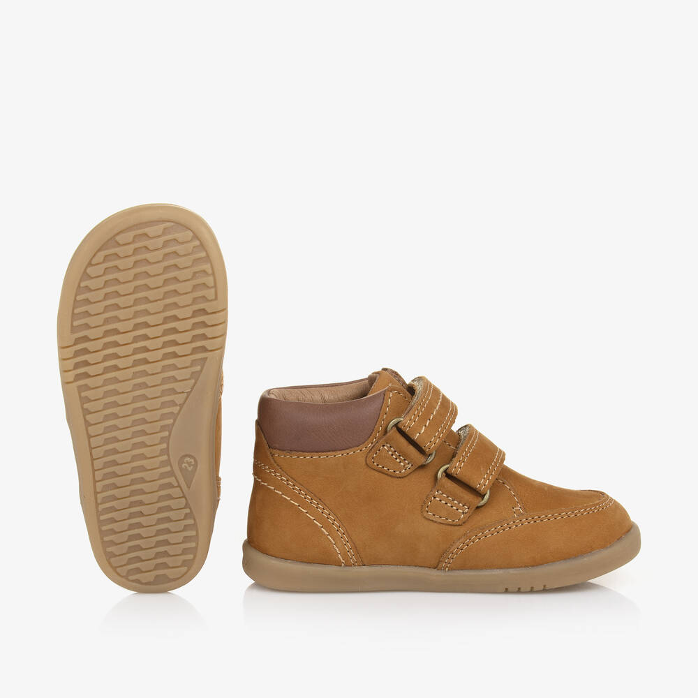 Bobux IWalk - Brown Suede Leather Velcro Boots | Childrensalon