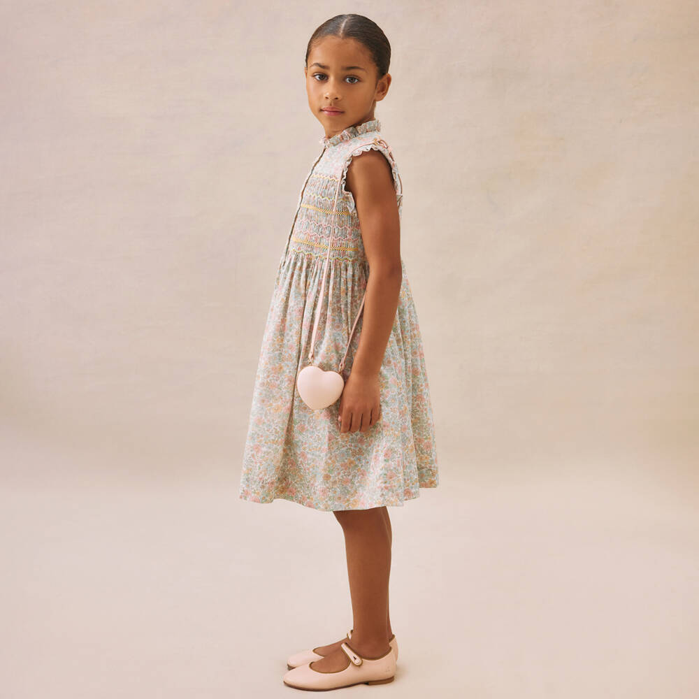 Bonpoint - Girls Pink Heart Shoulder Bag (8cm) | Childrensalon