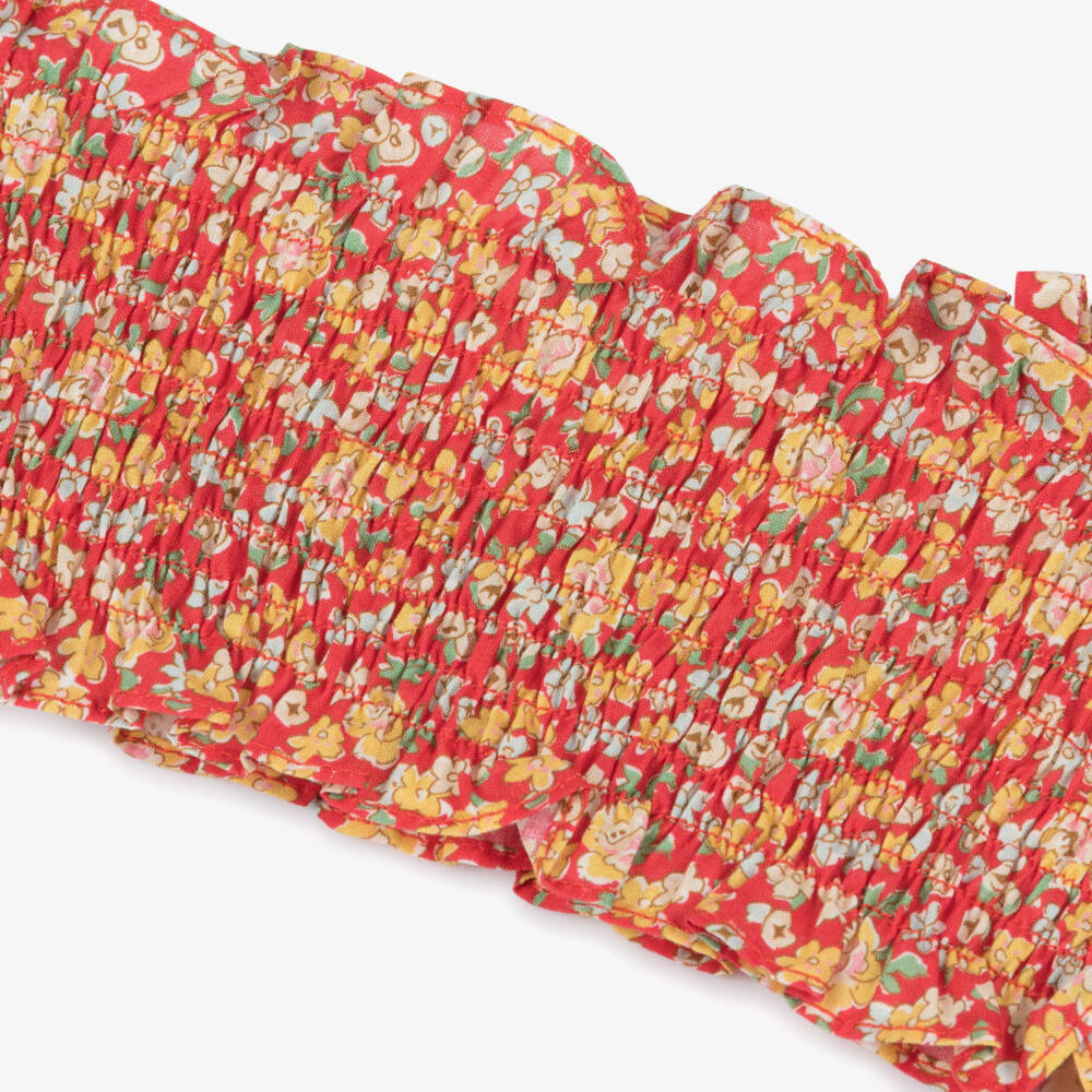 Bonpoint - Girls Red Liberty Print Bikini | Childrensalon
