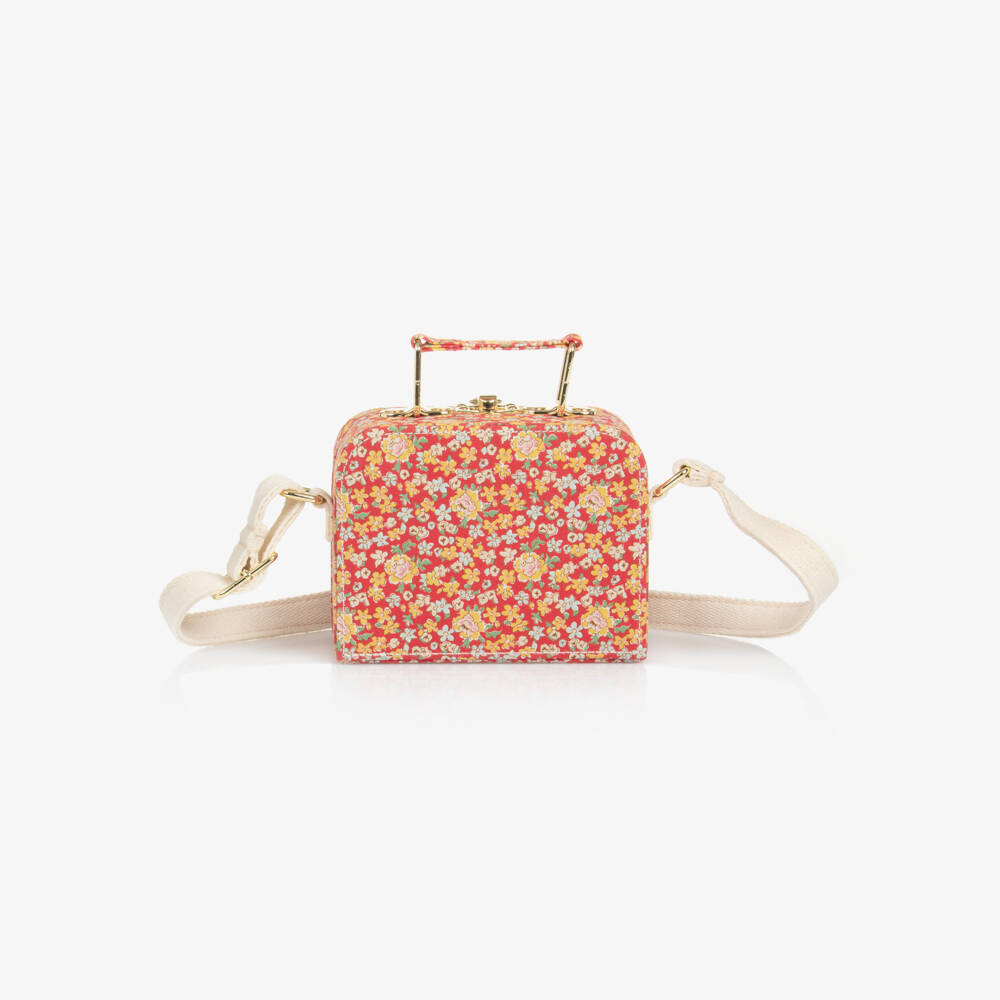 Bonpoint - Girls Red Liberty Print Box Bag (12cm) | Childrensalon