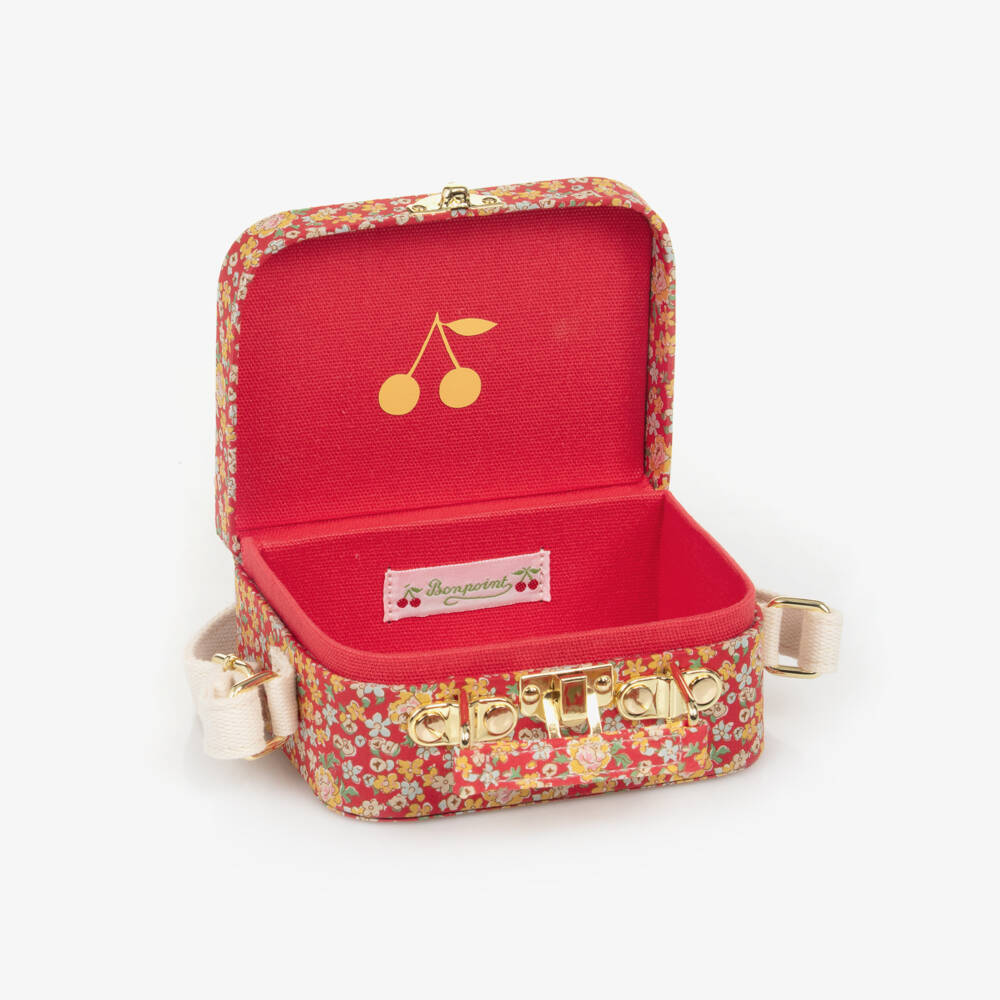 Bonpoint - Girls Red Liberty Print Box Bag (12cm) | Childrensalon