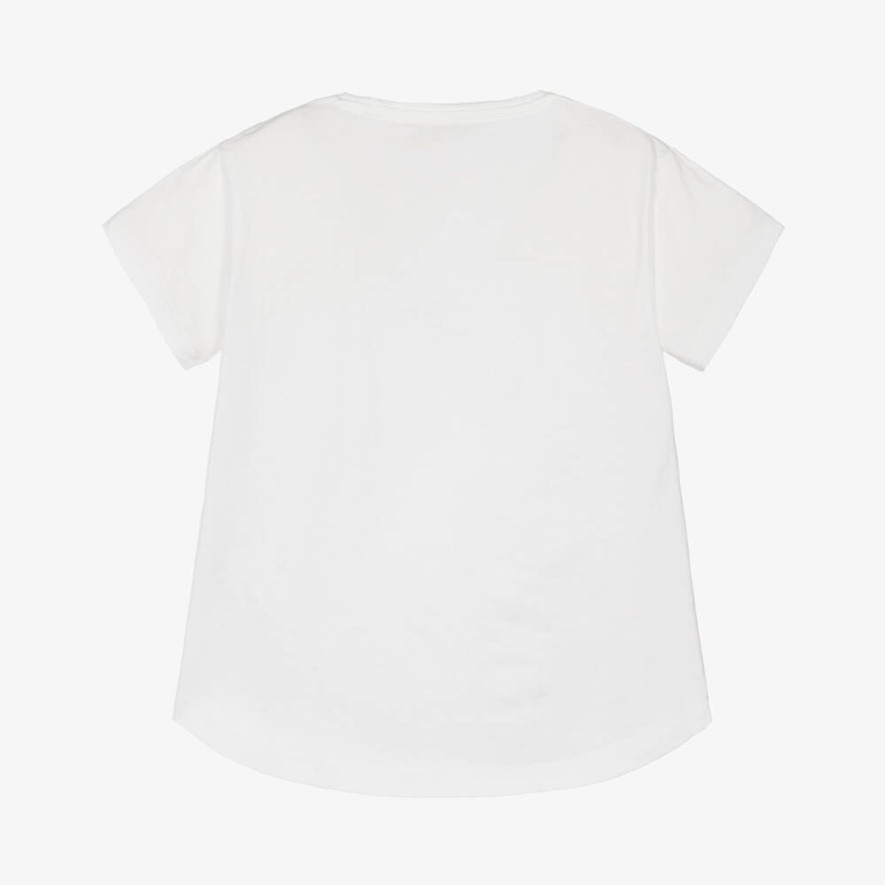 Bonpoint - Girls White Paris T-Shirt | Childrensalon