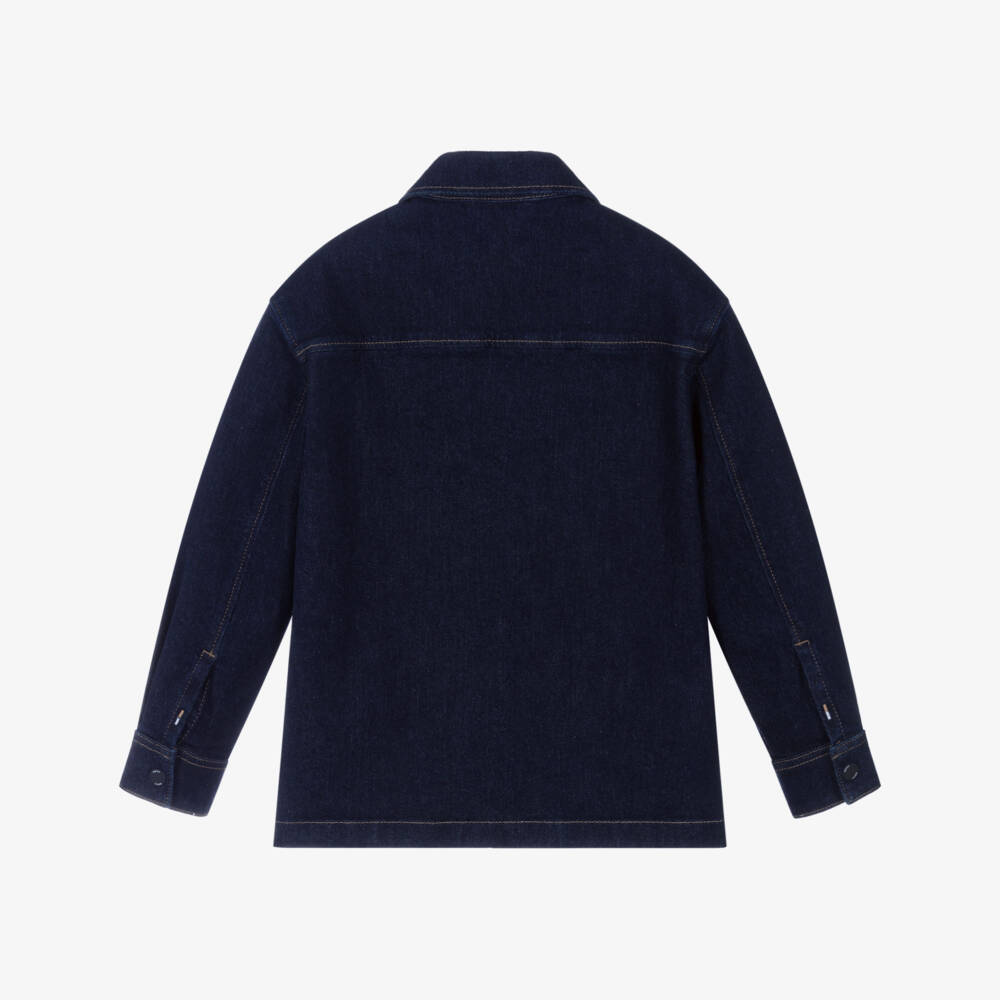 BOSS - Boys Dark Blue Denim Shacket | Childrensalon