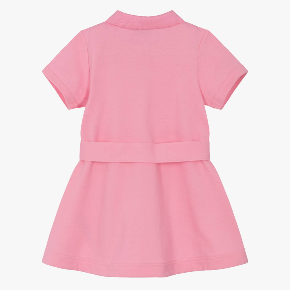 Burberry - Baby Girls Pink Cotton EKD Polo Dress | Childrensalon