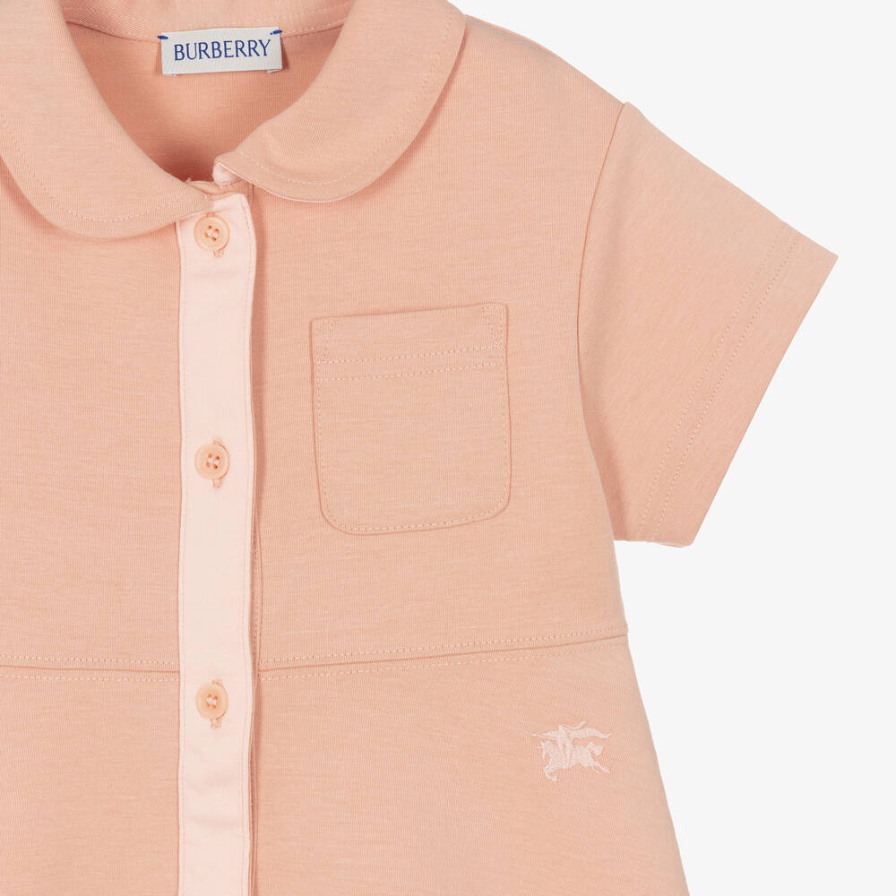 Burberry - Baby Girls Pink Cotton Jersey Dress | Childrensalon