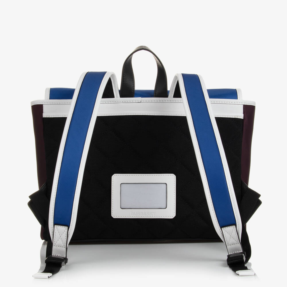 Burberry - Boys Blue & Purple Varsity Backpack (29cm) | Childrensalon