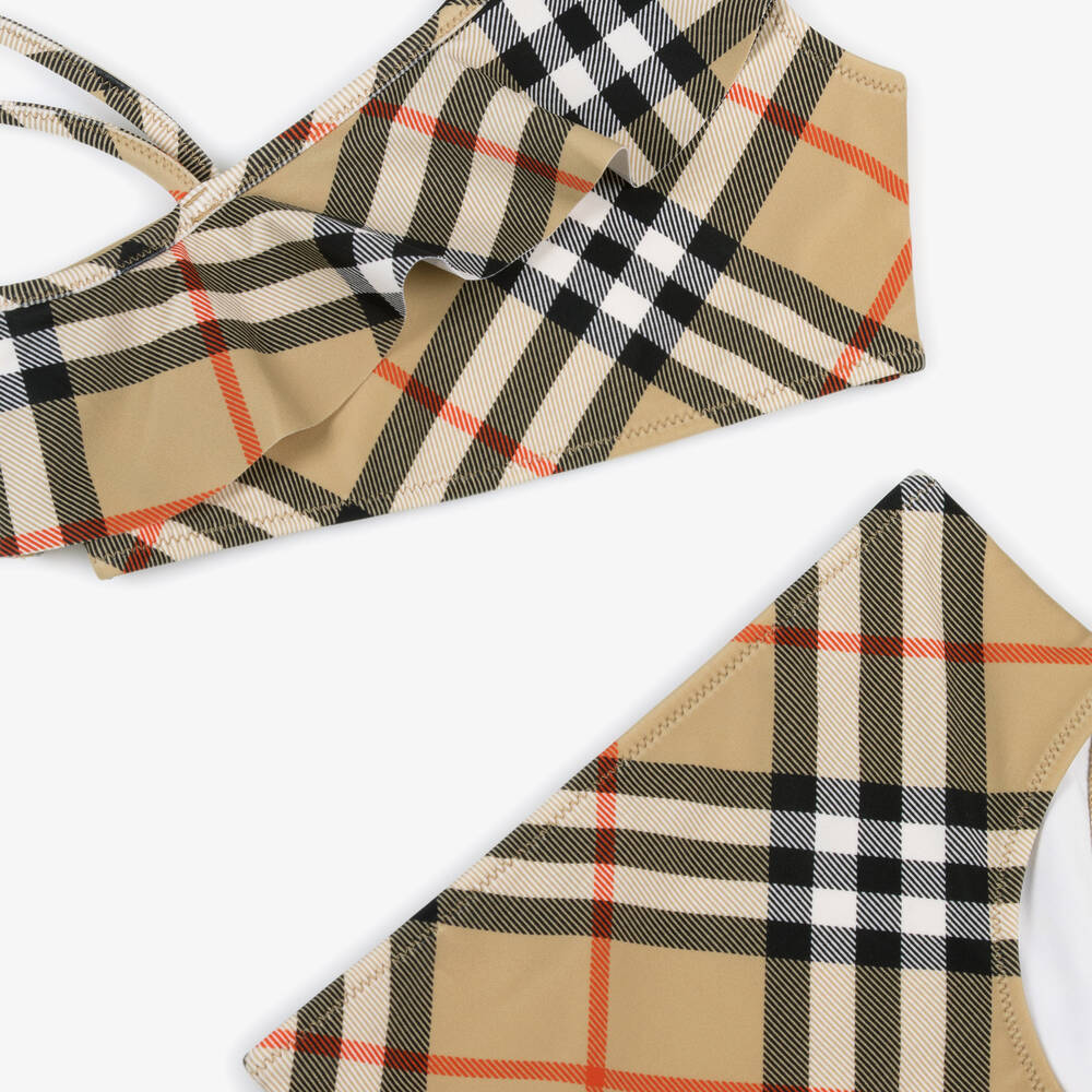Burberry - Girls Beige Check Bikini | Childrensalon