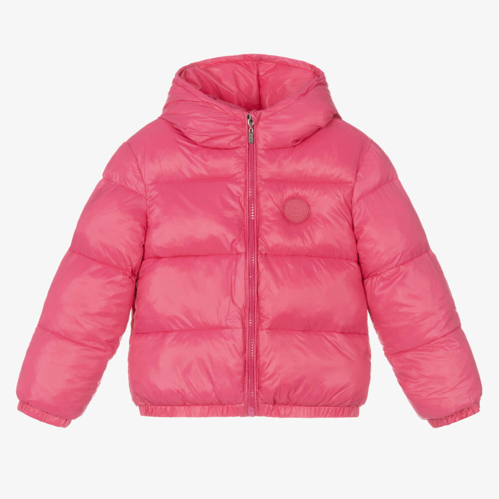 Girls Pink Puffer Jacket | Childrensalon
