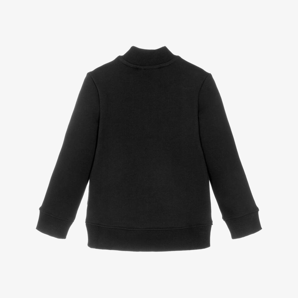 Calvin Klein - Boys Black Cotton Quarter-Zip Sweatshirt | Childrensalon