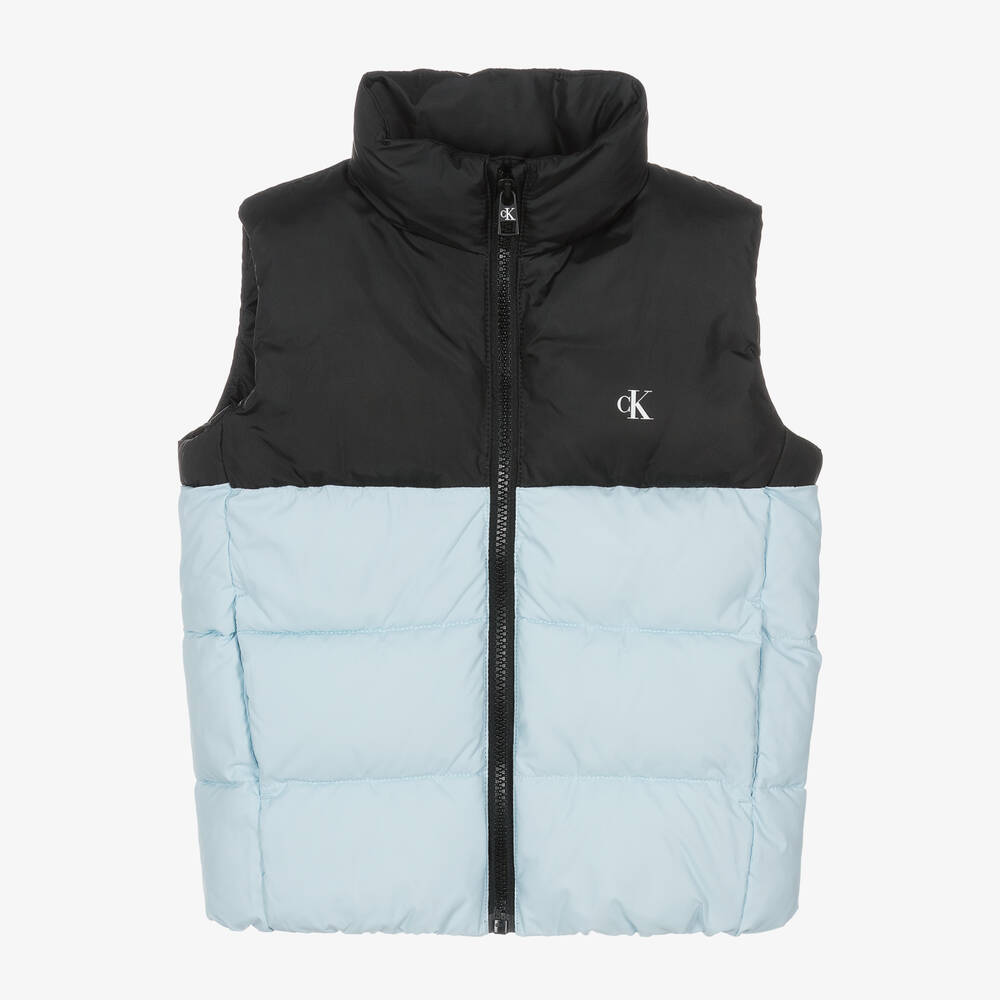 Calvin Klein - Boys Blue Colourbock Puffer Gillet | Childrensalon
