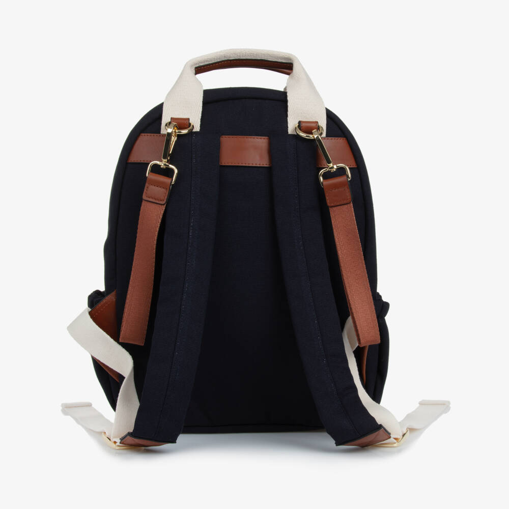 Chloé - Blue Canvas Changing Backpack (35cm) | Childrensalon