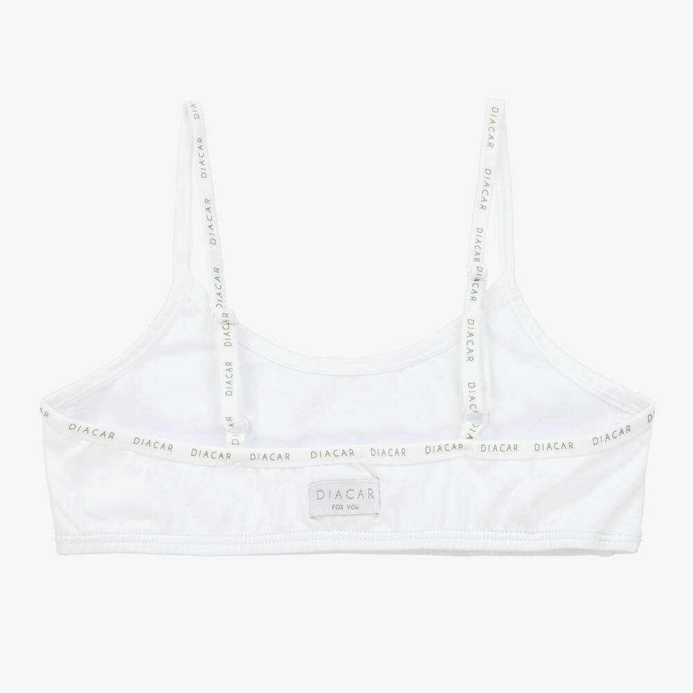 Diacar - Girls White Cotton Bra | Childrensalon