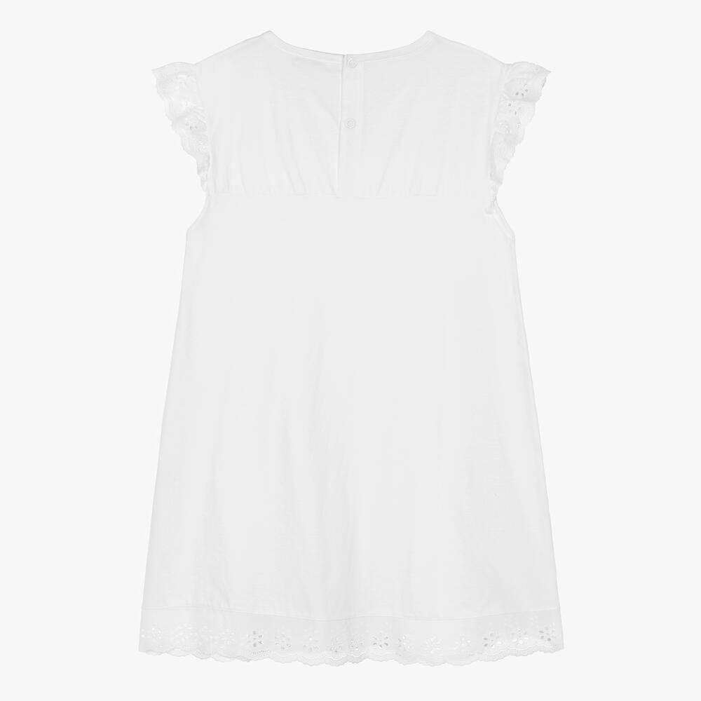 Diacar - Girls White Cotton Nightie | Childrensalon