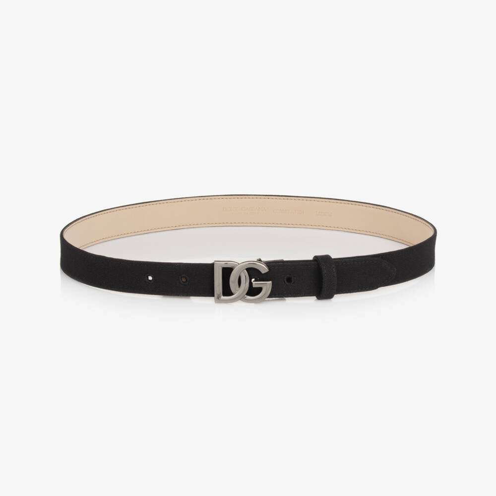 Dolce & Gabbana - Black Canvas DG Belt | Childrensalon
