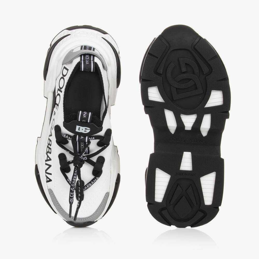 Dolce & Gabbana - White Low-Top Daymaster Sock Trainers | Childrensalon