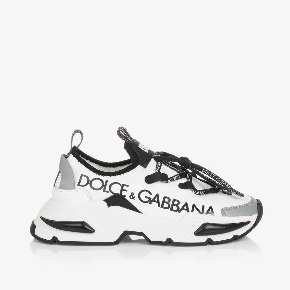 Dolce & Gabbana - White Low-Top Daymaster Sock Trainers | Childrensalon