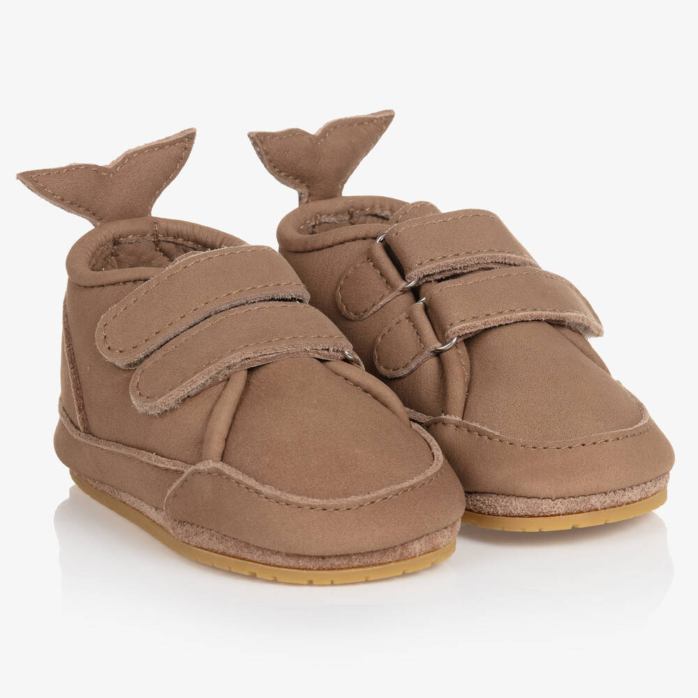 Donsje - Brown Suede Fish Fin Pre-Walkers | Childrensalon