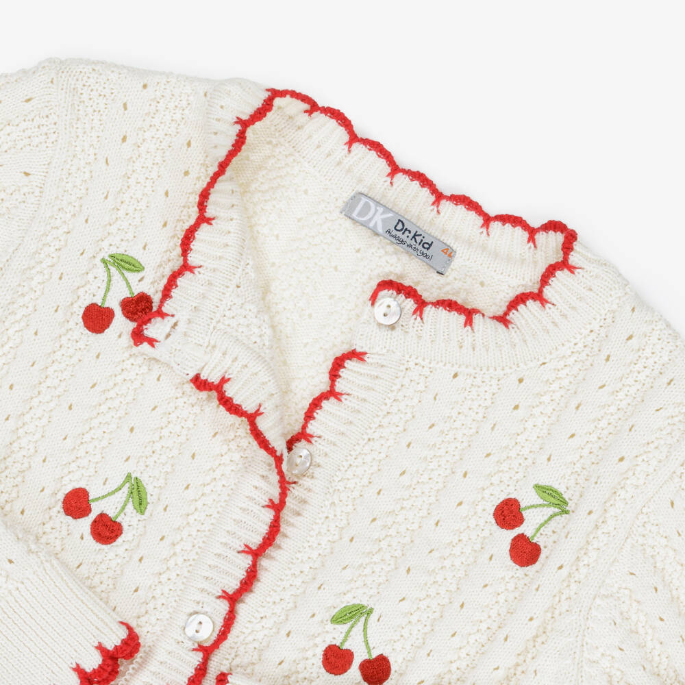 Dr. Kid - Girls Ivory Cherry Cardigan | Childrensalon