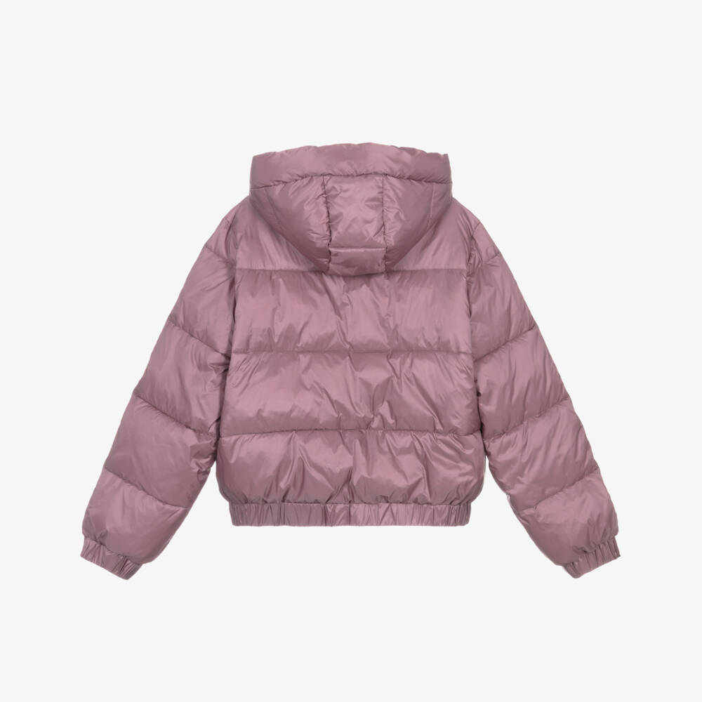EA7 Emporio Armani - Girls Dusky Pink EA7 Puffer Jacket with Logo ...