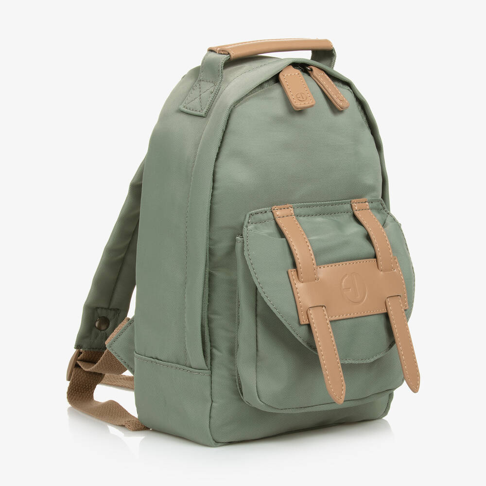 Elodie - Green Canvas Backpack (29cm) | Childrensalon