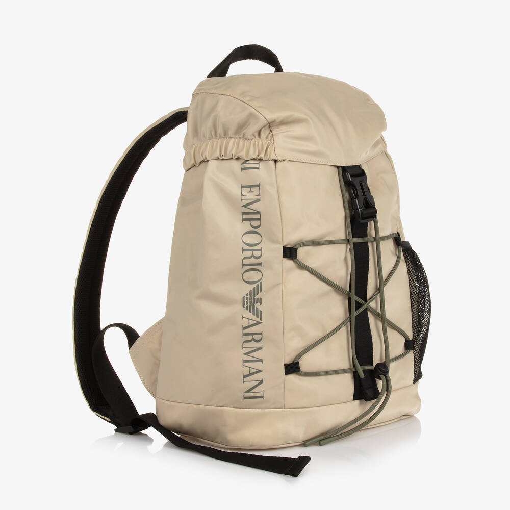 Emporio Armani - Boys Beige Backpack (35cm) | Childrensalon