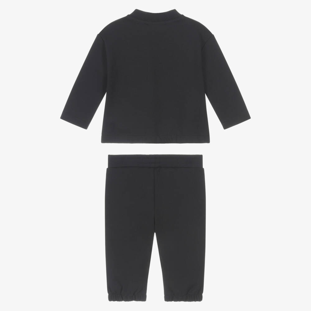 Emporio Armani - Boys Navy Blue Milano Tracksuit with Flocked EA Logo Pockets | Childrensalon