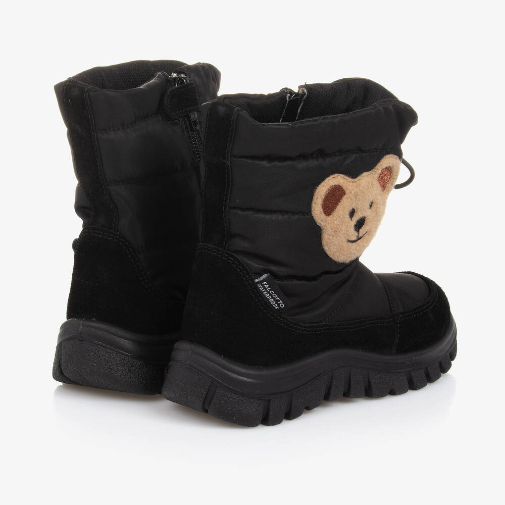 Falcotto by Naturino - Boys Black Teddy Bear Snow Boots | Childrensalon
