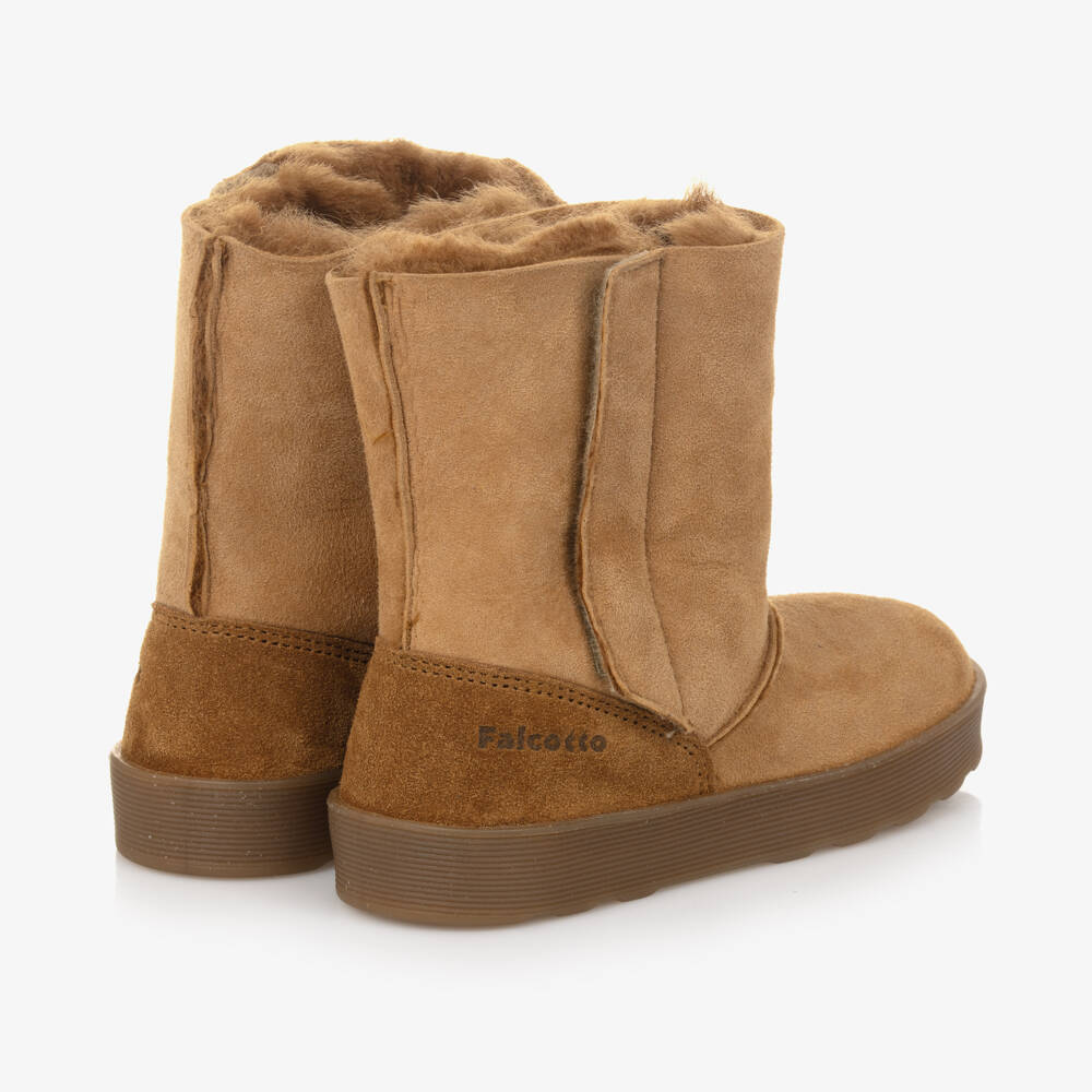 Falcotto by Naturino - Tan Brown Suede Leather Boots | Childrensalon