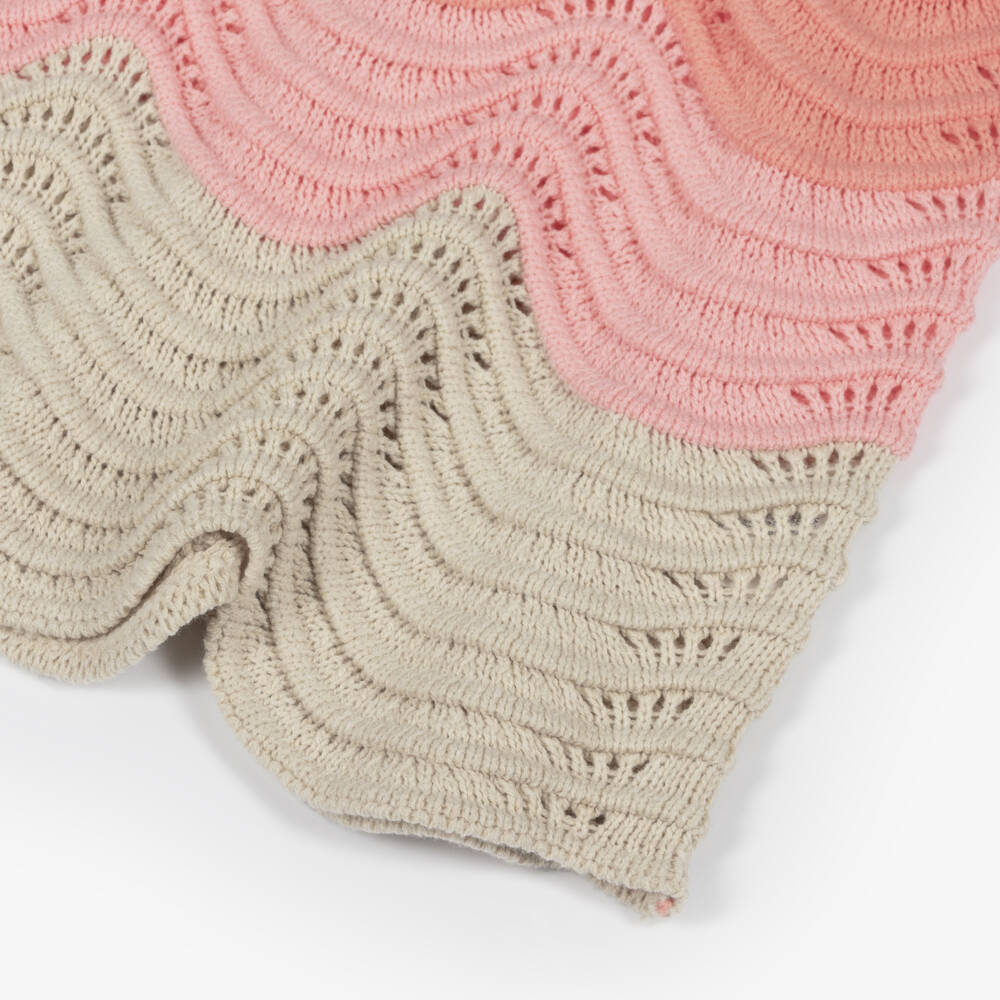 Fun & Fun - Girls Pink & Beige Knitted Skirt | Childrensalon