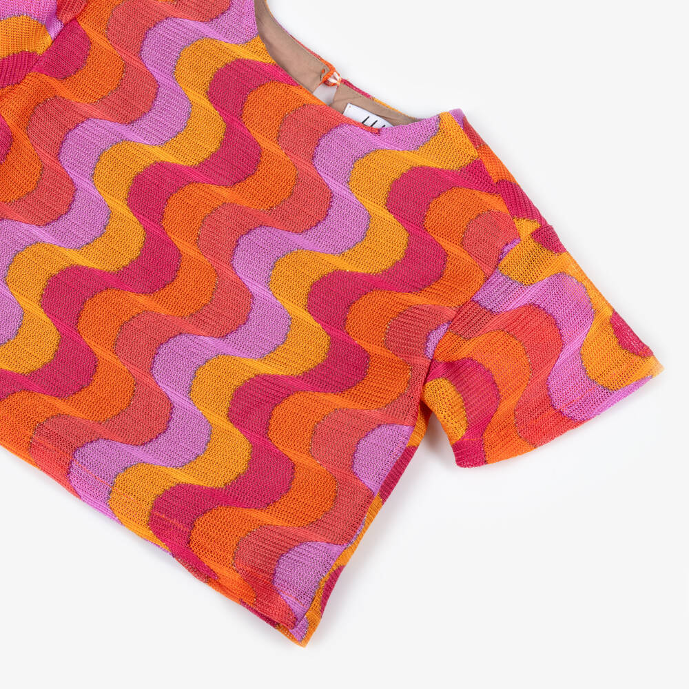 Fun & Fun - Girls Pink Swirl Knit Cropped Top | Childrensalon