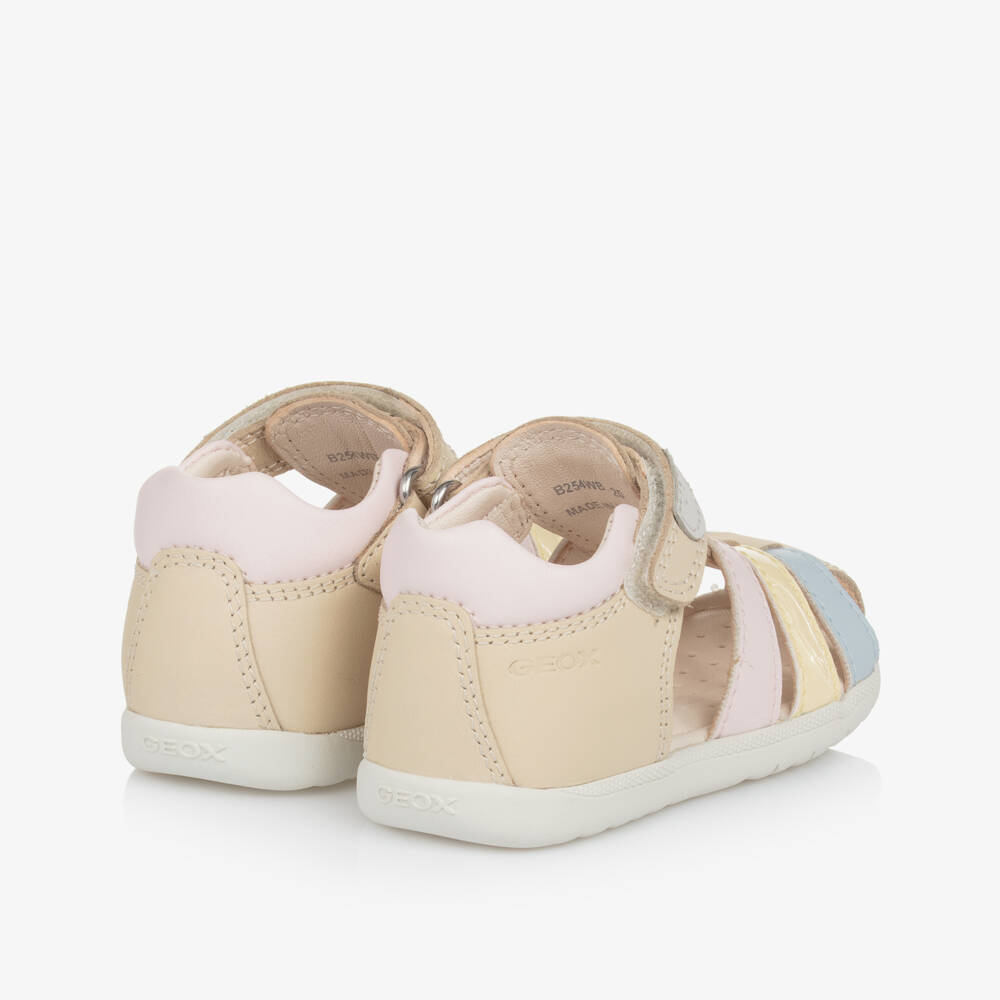 Geox - Girls Beige Leather Sandals | Childrensalon