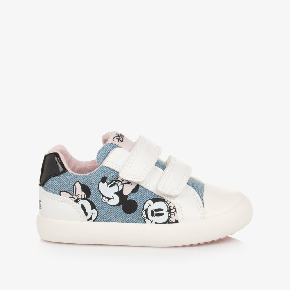 Geox - Girls Blue Denim Disney Trainers | Childrensalon