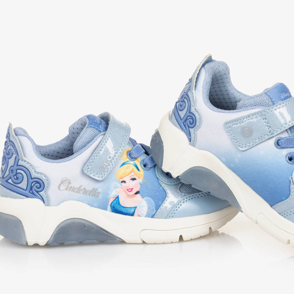 Geox - Girls Blue Disney Princess Light-Up Trainers | Childrensalon